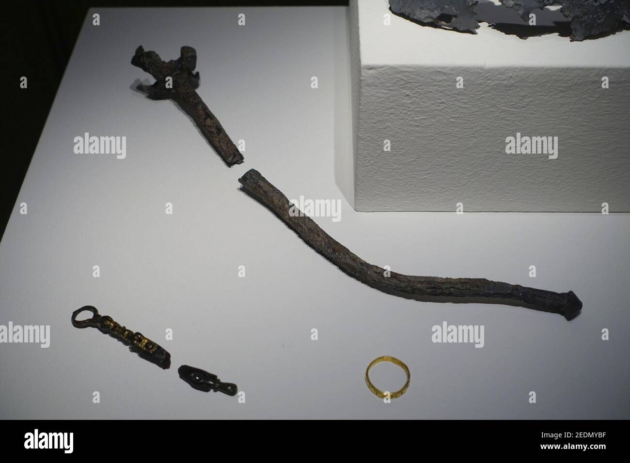 Objects from the grave of Lothair II, Holy Roman Emperor, lead scepter ...