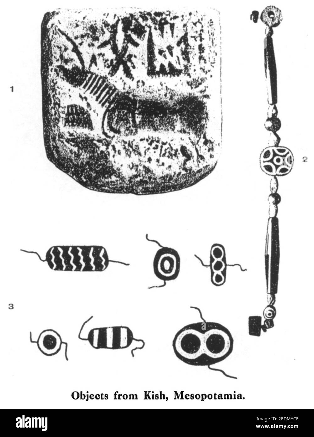 Objects from Kish, Mesopotamia, early Sumerian period Stock Photo - Alamy