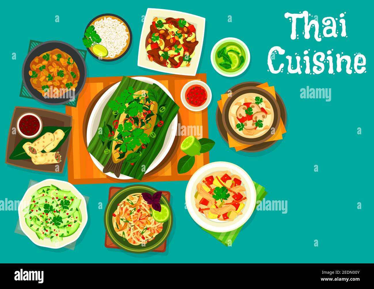 Thai basil rice Stock Vector Images - Alamy