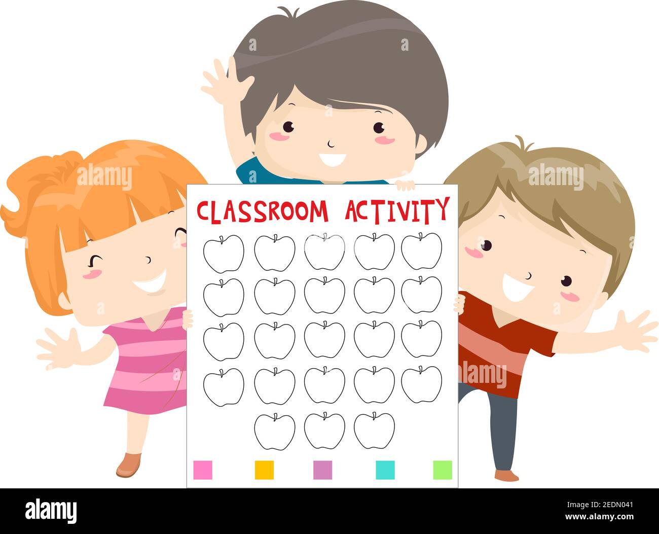 Illustration of Kids Holding a Classroom Activity Board with Blank ...