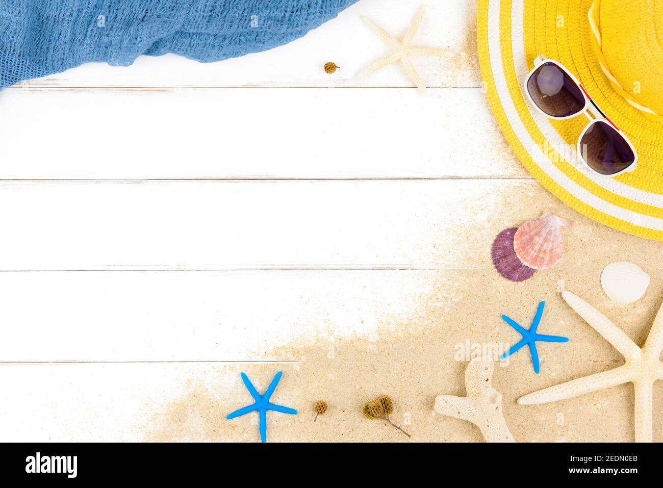 Beautiful summer holiday beach background with some accessories and ...