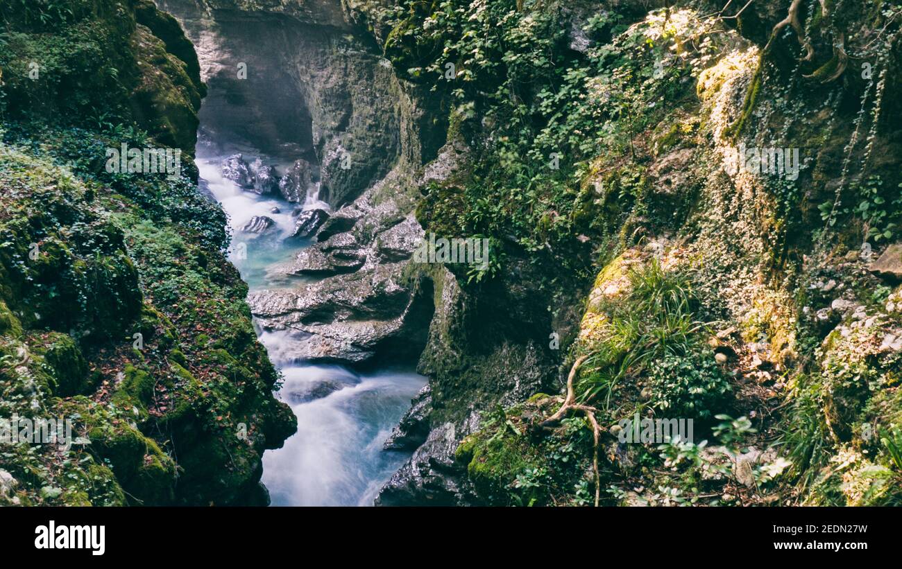 Sunrise inside the canyon Stock Photo - Alamy