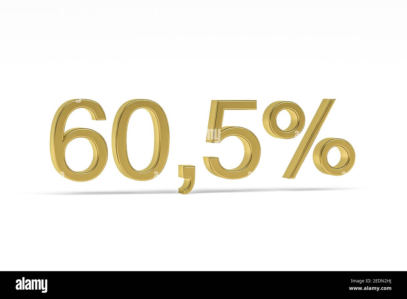 Gold digit with percent sign isolated on white background - 3d render ...
