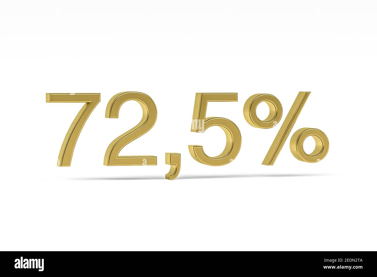 Gold digit with percent sign isolated on white background - 3d render ...