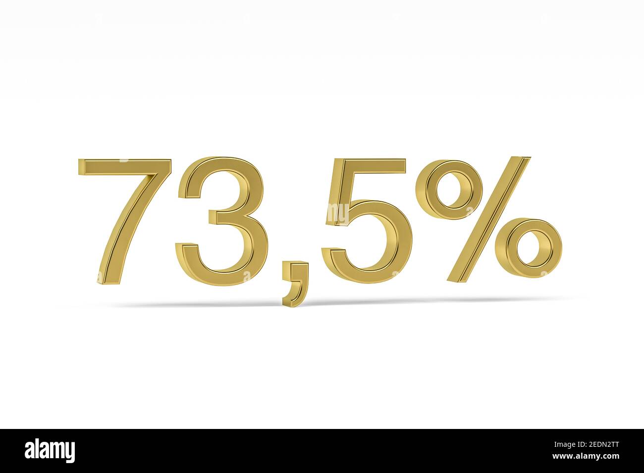Gold digit with percent sign isolated on white background - 3d render ...