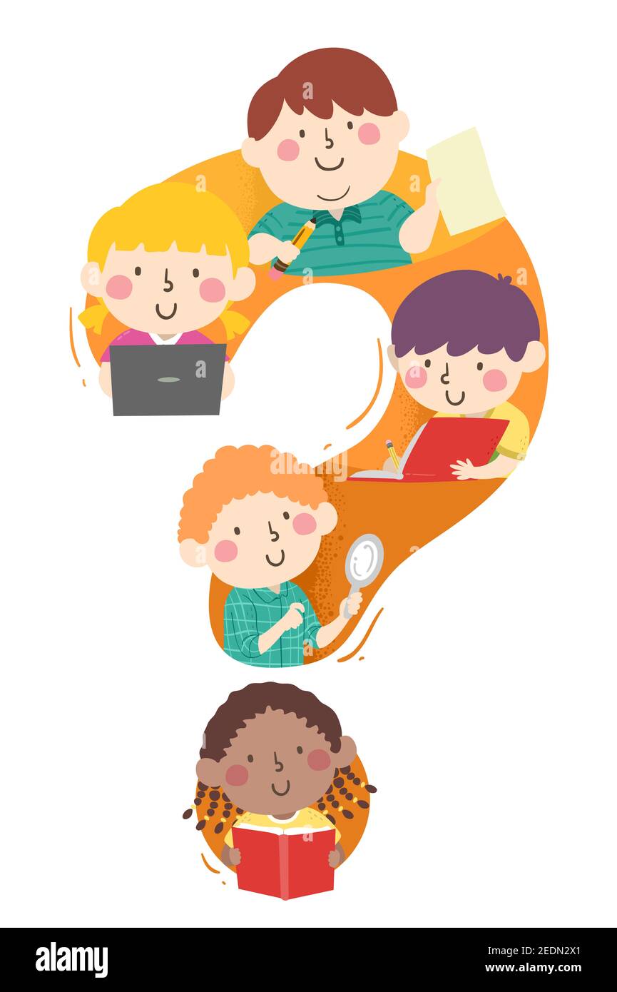 Illustration of Kids Students with Book and Laptop from Inside a ...