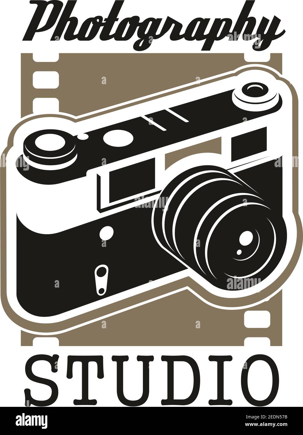 Photo studio icon. Photographer studio symbol of photo camera with ...
