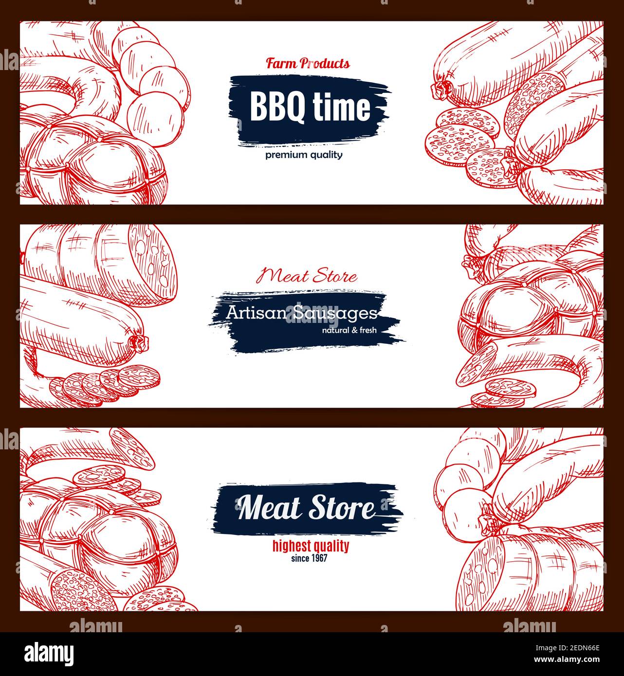 Artisan butcher shop Stock Vector Images - Alamy