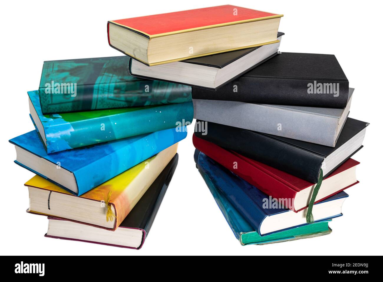 Stack of old books with hardcover isolated on white Stock Photo - Alamy