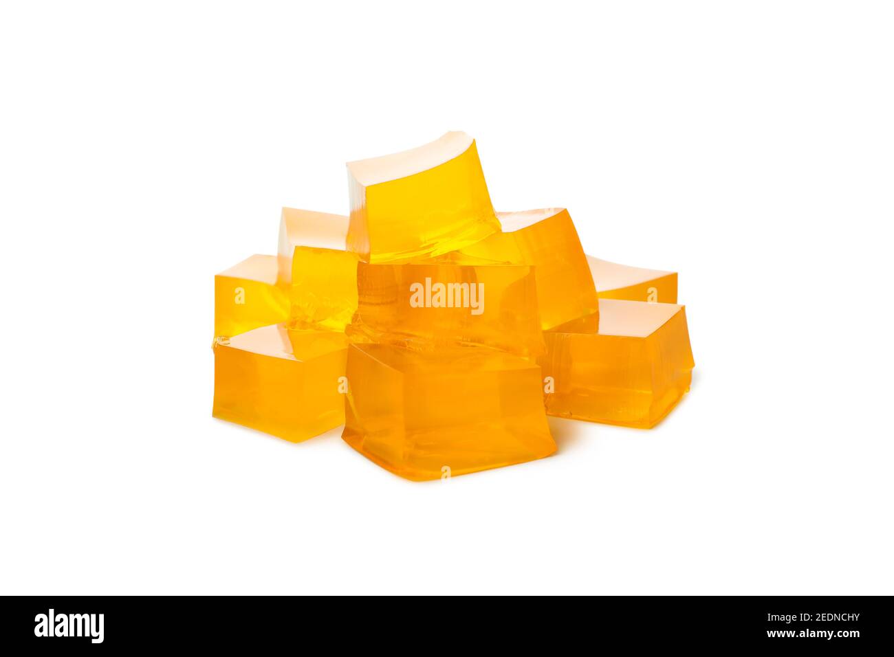 Delicious orange jelly isolated on white background Stock Photo - Alamy