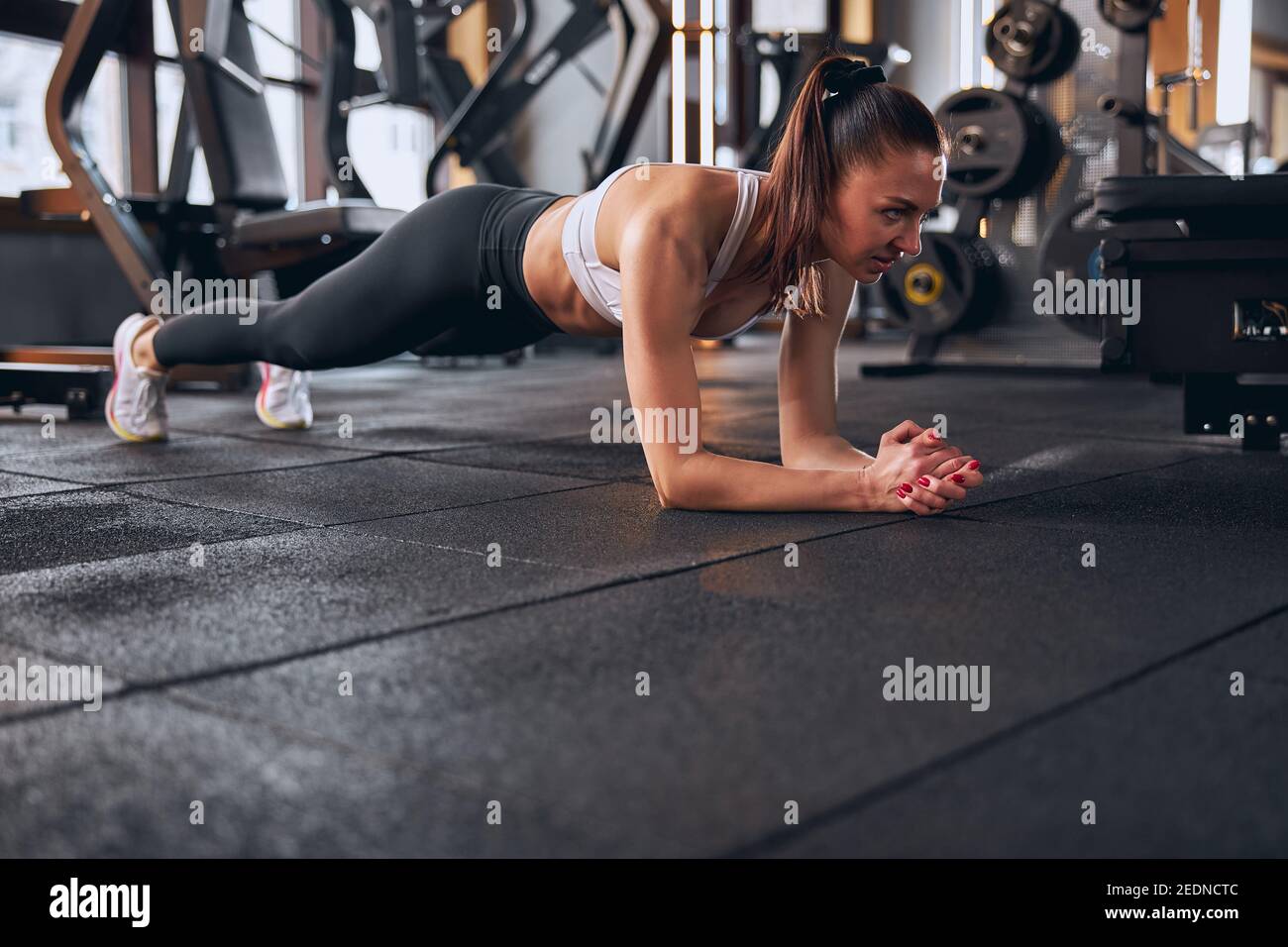 Beautiful determined athletic fitness woman hi-res stock photography ...