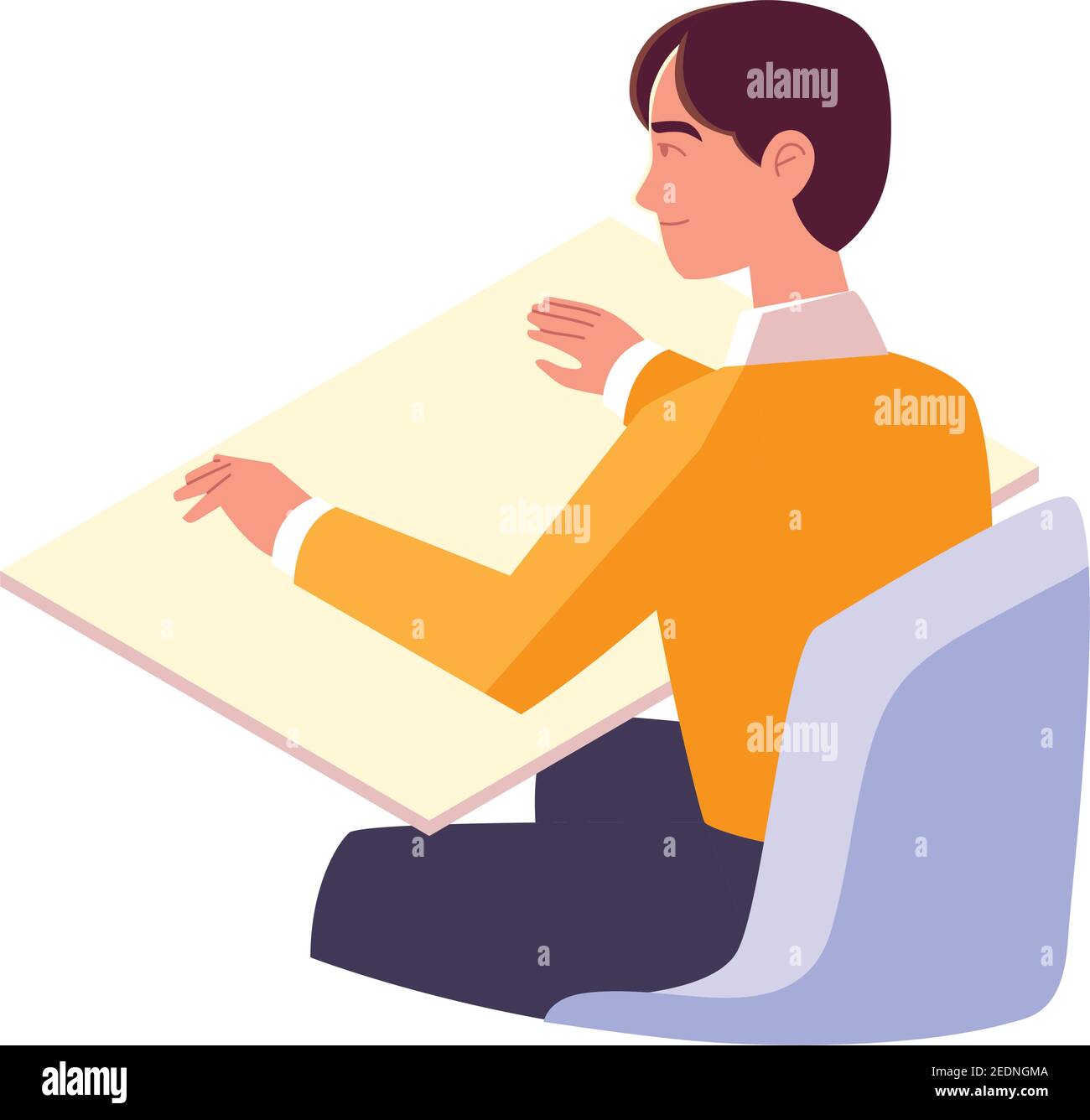 man working at desk vector illustration isolated design Stock Vector ...