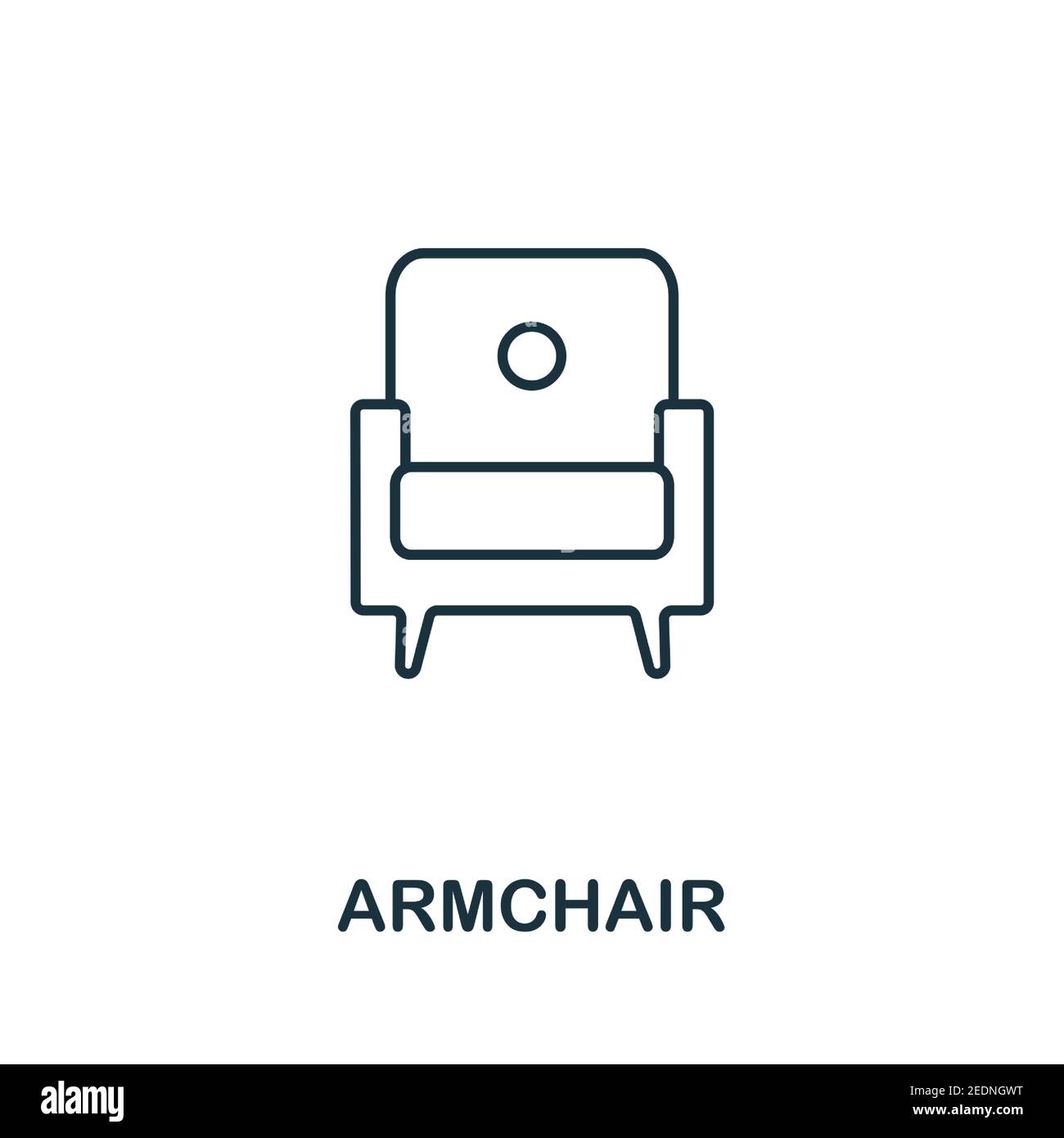 Armchair icon. Simple illustration from furniture collection. Creative ...
