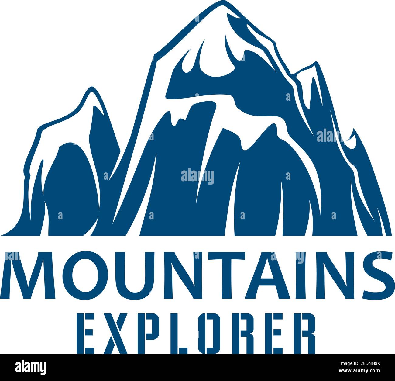 Mountains explorer icon. Extreme sports, outdoor adventure badge with ...