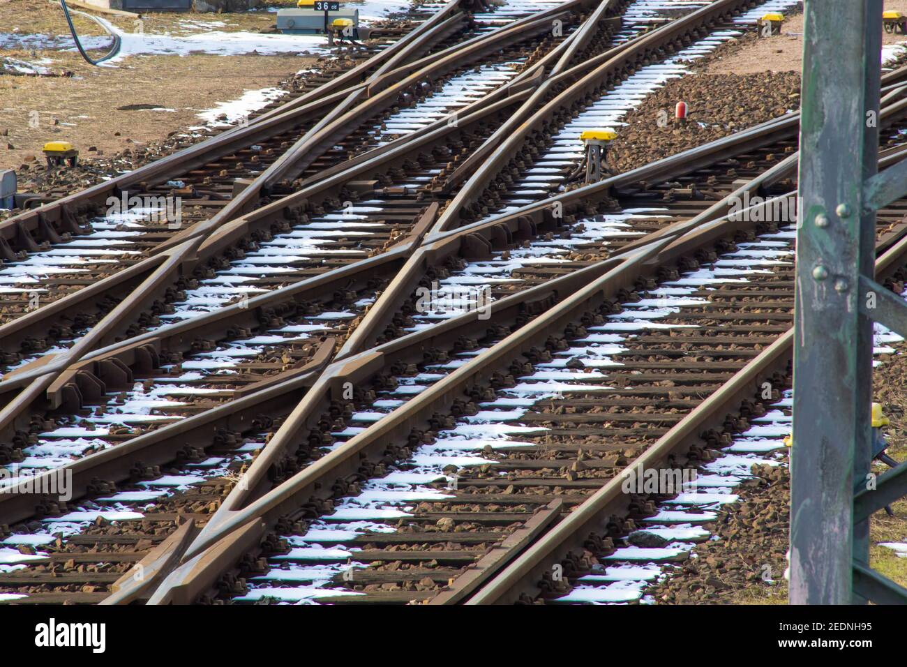 Train track switch point hi-res stock photography and images - Alamy