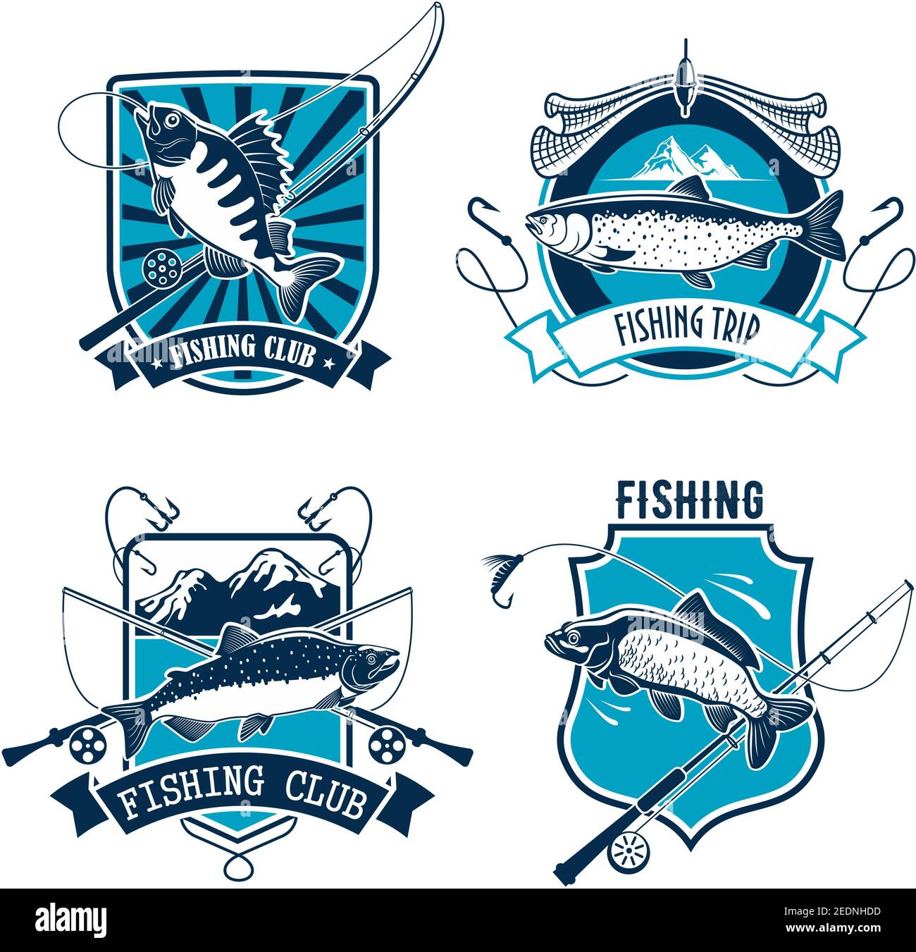 Fishing rod and net Stock Vector Images - Alamy