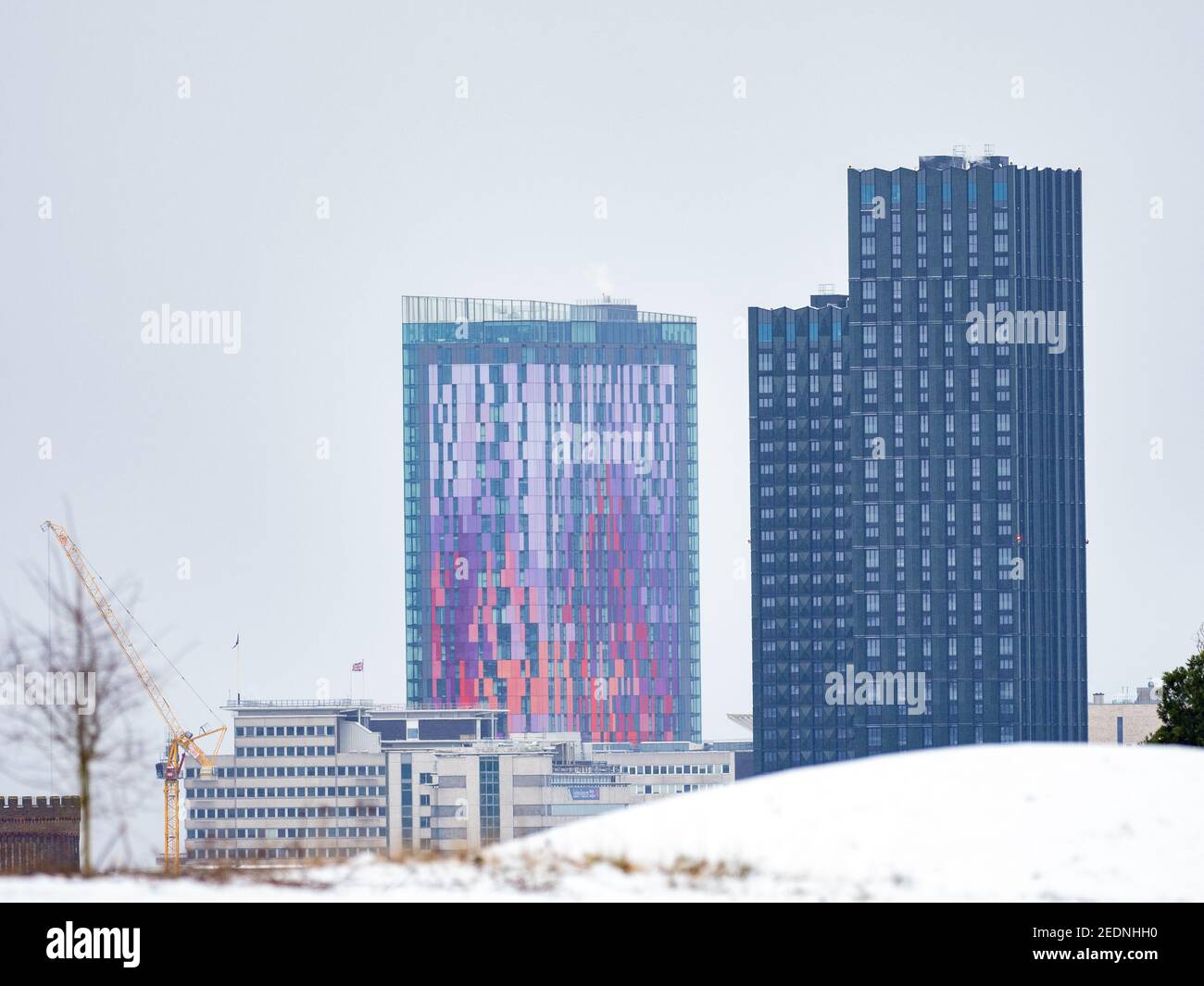 Croydon Skyline in Winter Snow Stock Photo - Alamy