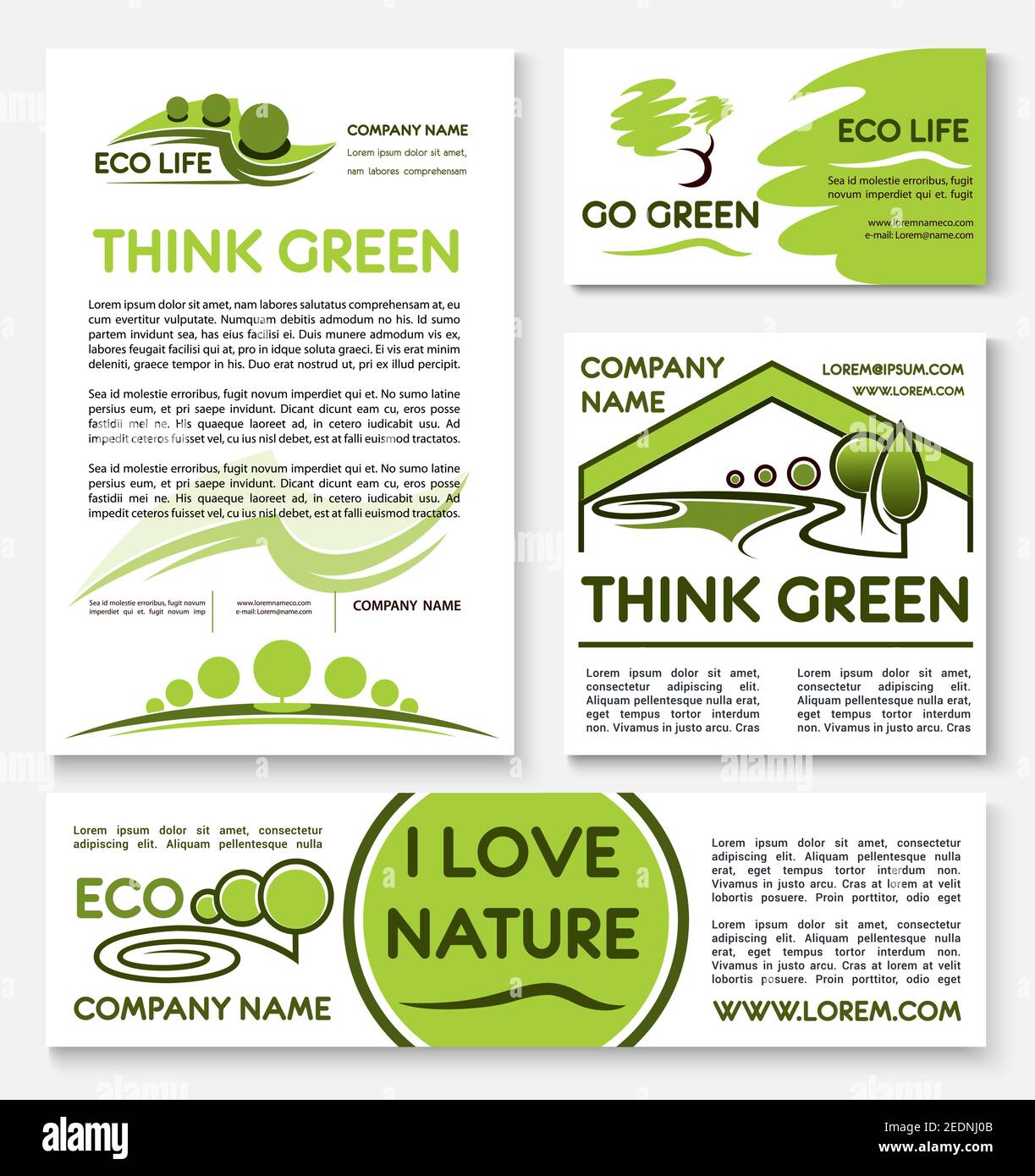 Eco green business banner template set. Ecology and environmentally ...