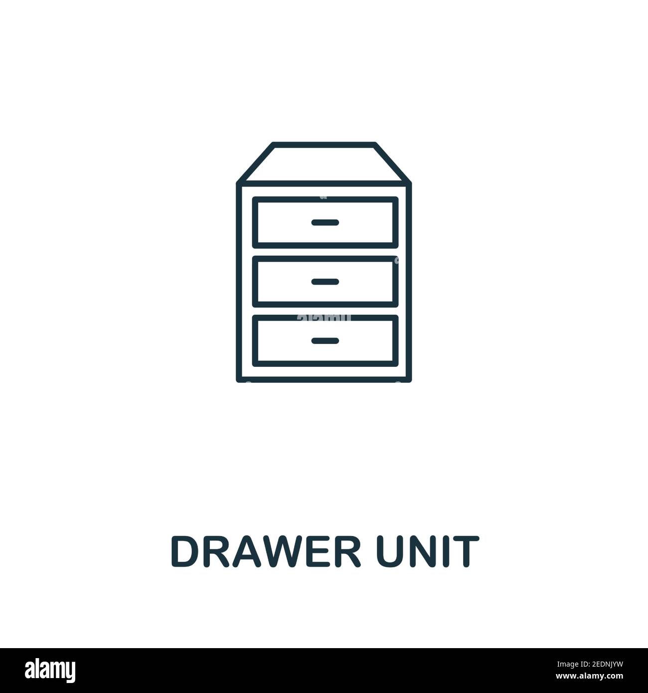 Drawer Unit icon. Simple illustration from furniture collection ...