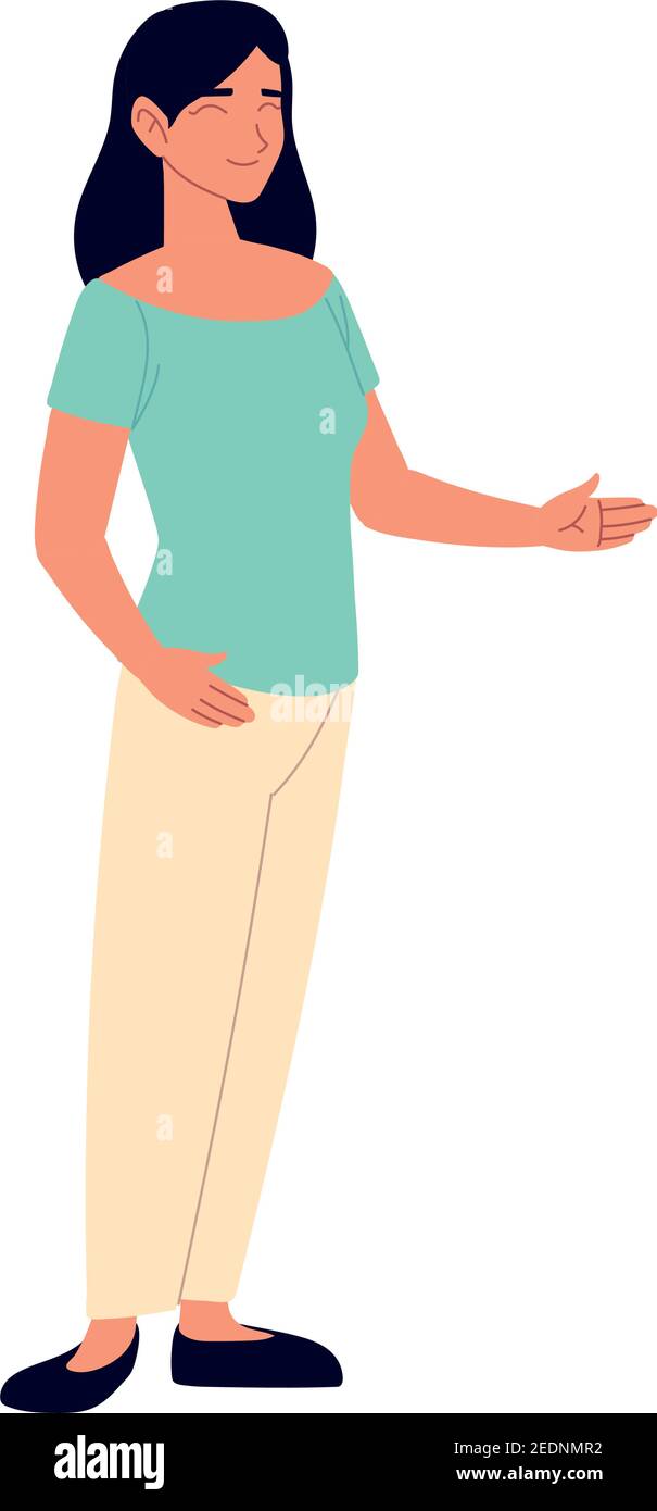 beauty woman character standing vector illustration isolated design ...