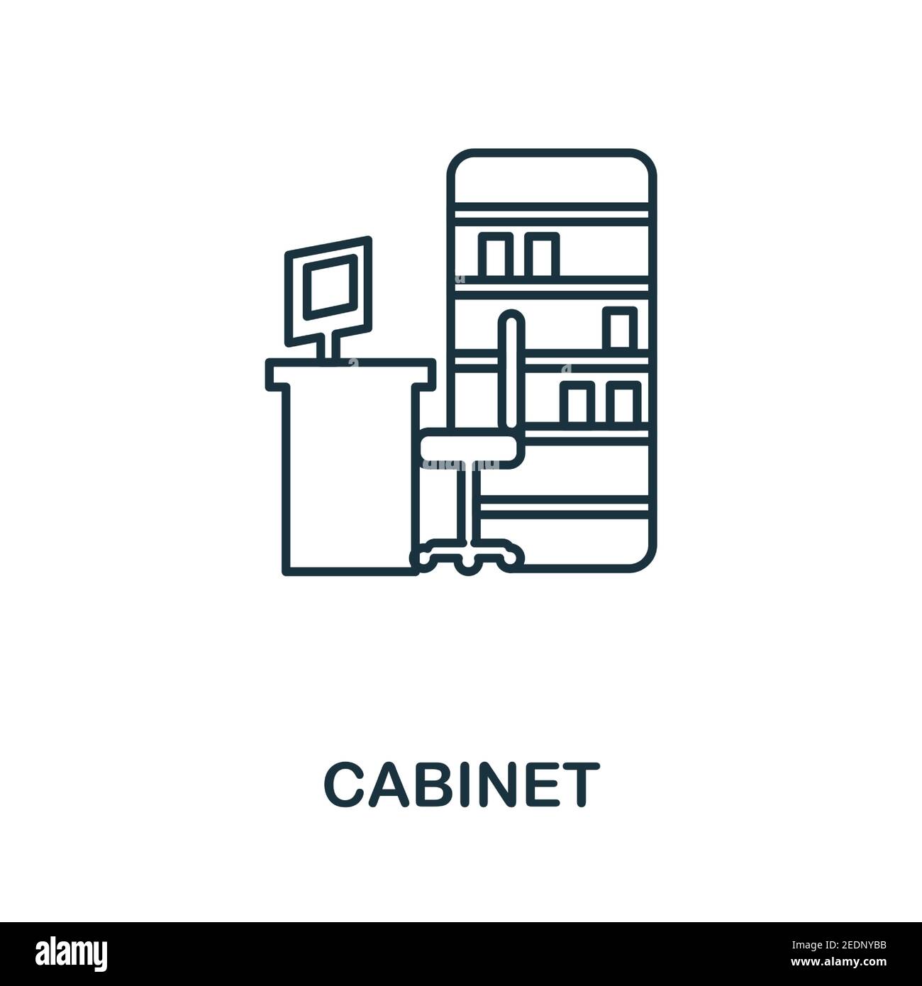Cabinet icon. Simple illustration from furniture collection. Creative ...