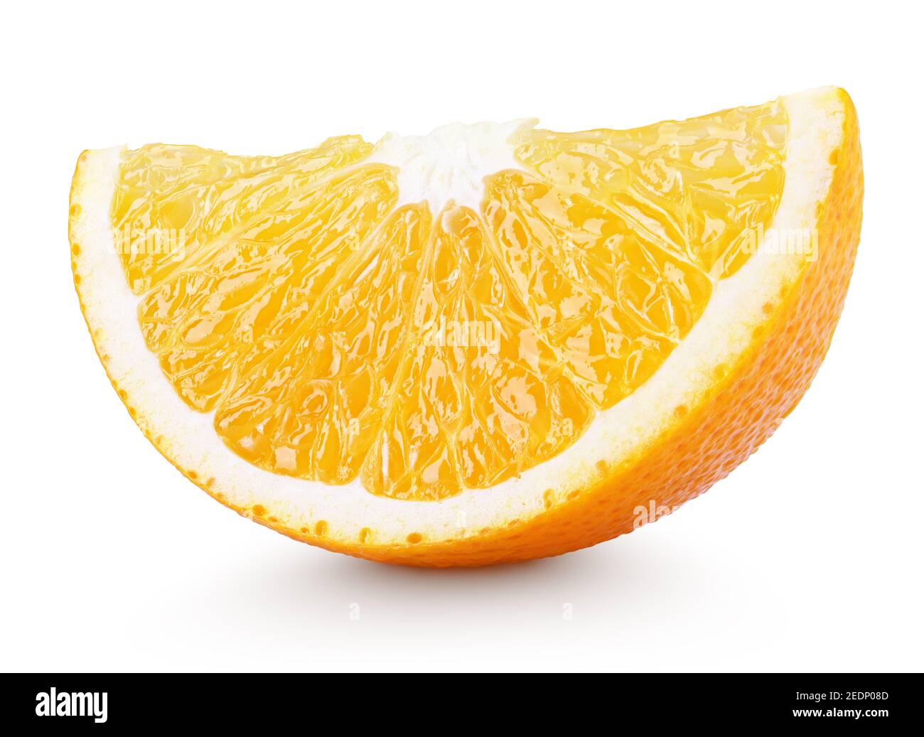 Slice of orange citrus fruit isolated on white with clipping path Stock ...