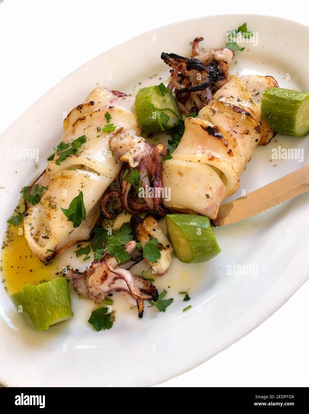 Grilled Calamari Greek Style