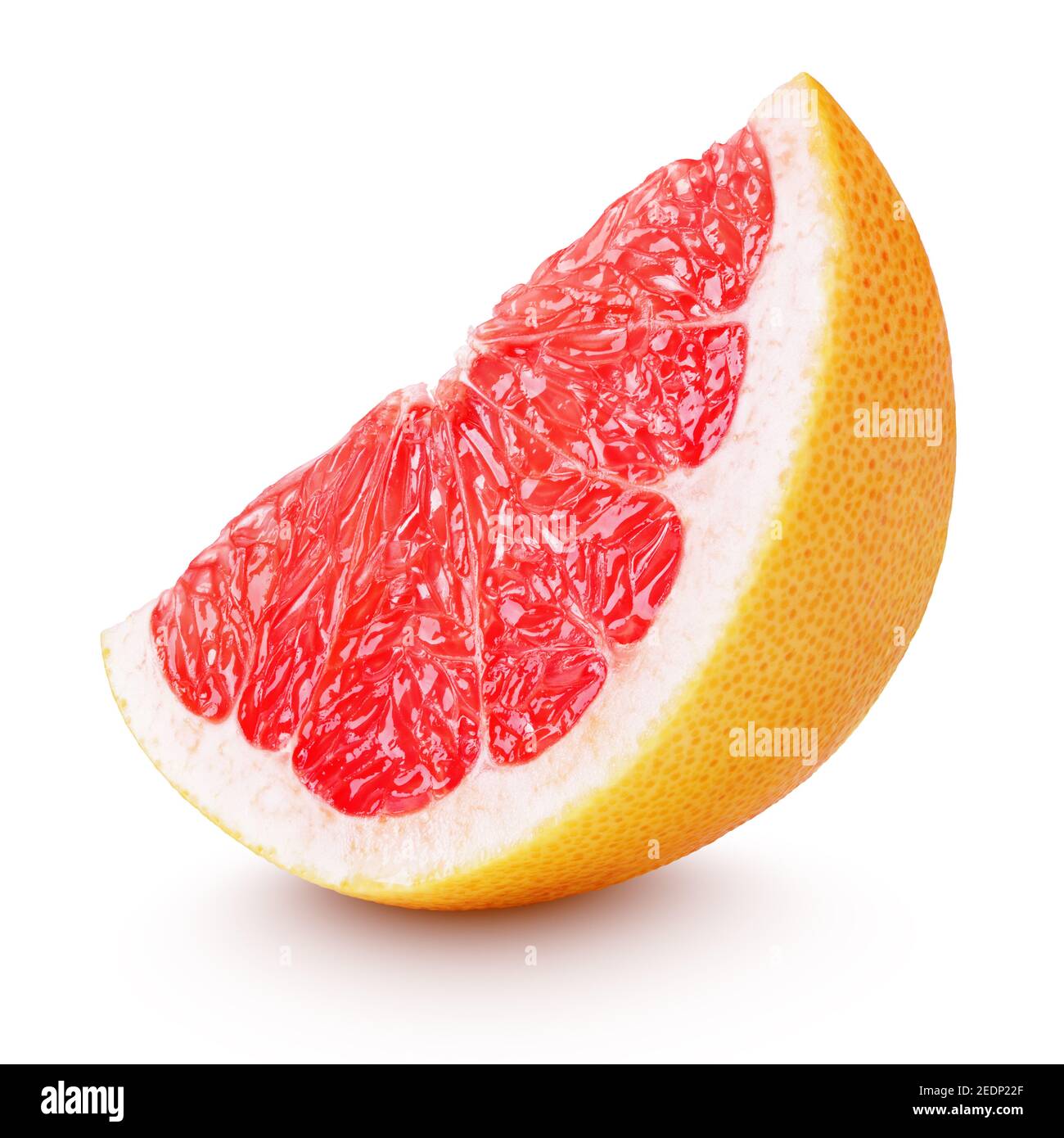 Slice of grapefruit citrus fruit isolated on white with clipping path ...