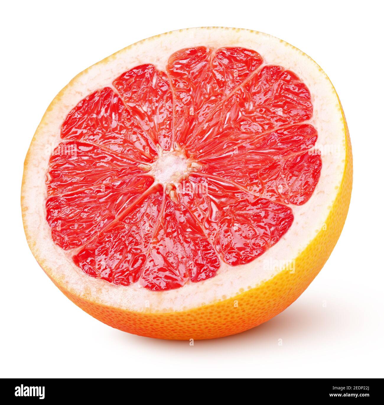 Half grapefruit citrus fruit isolated on white background with clipping ...
