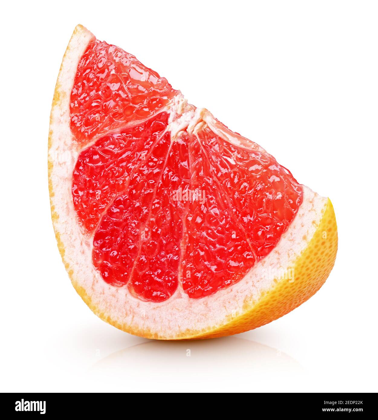 Slice of grapefruit citrus fruit isolated on white with clipping path ...