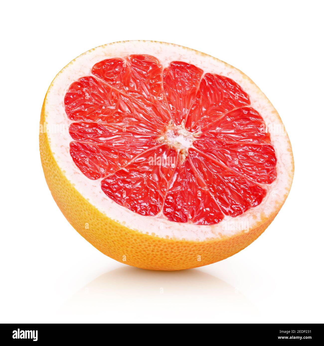 Half grapefruit citrus fruit isolated on white with clipping path Stock ...