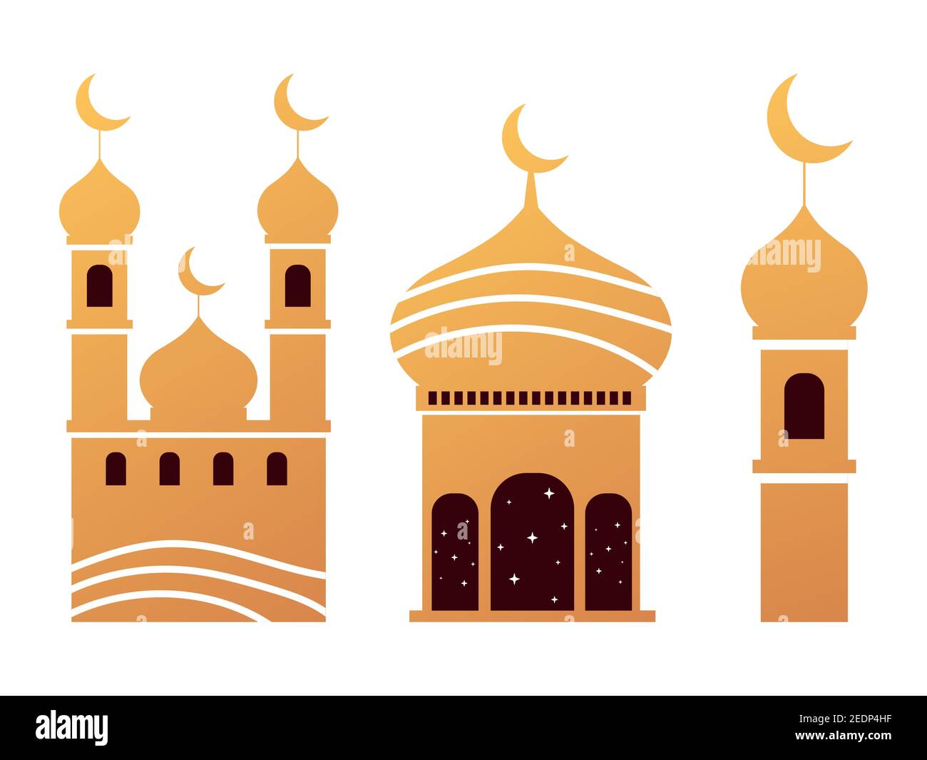 arabic mosque construction towers islamic traditional vector ...
