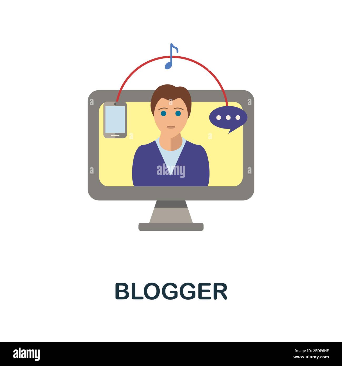 Blogger flat icon. Color simple element from freelance collection ...