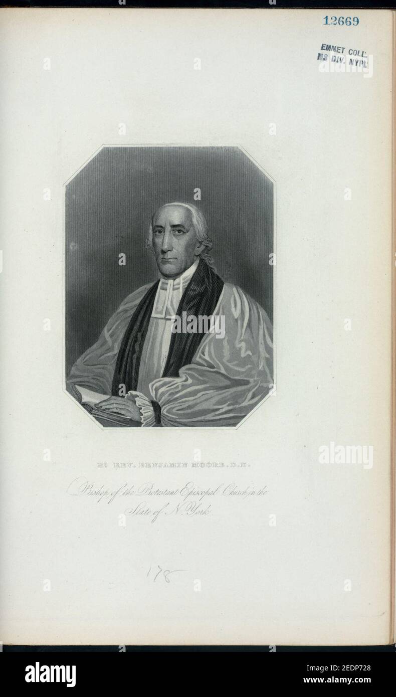 Rt. Rev. Benjamin Moore, D.D., bishop of the Protestant Episcopal ...