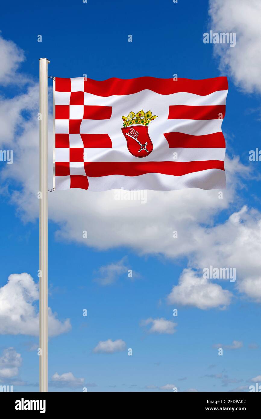 Flag of Bremen, Germany, Bremen Stock Photo - Alamy