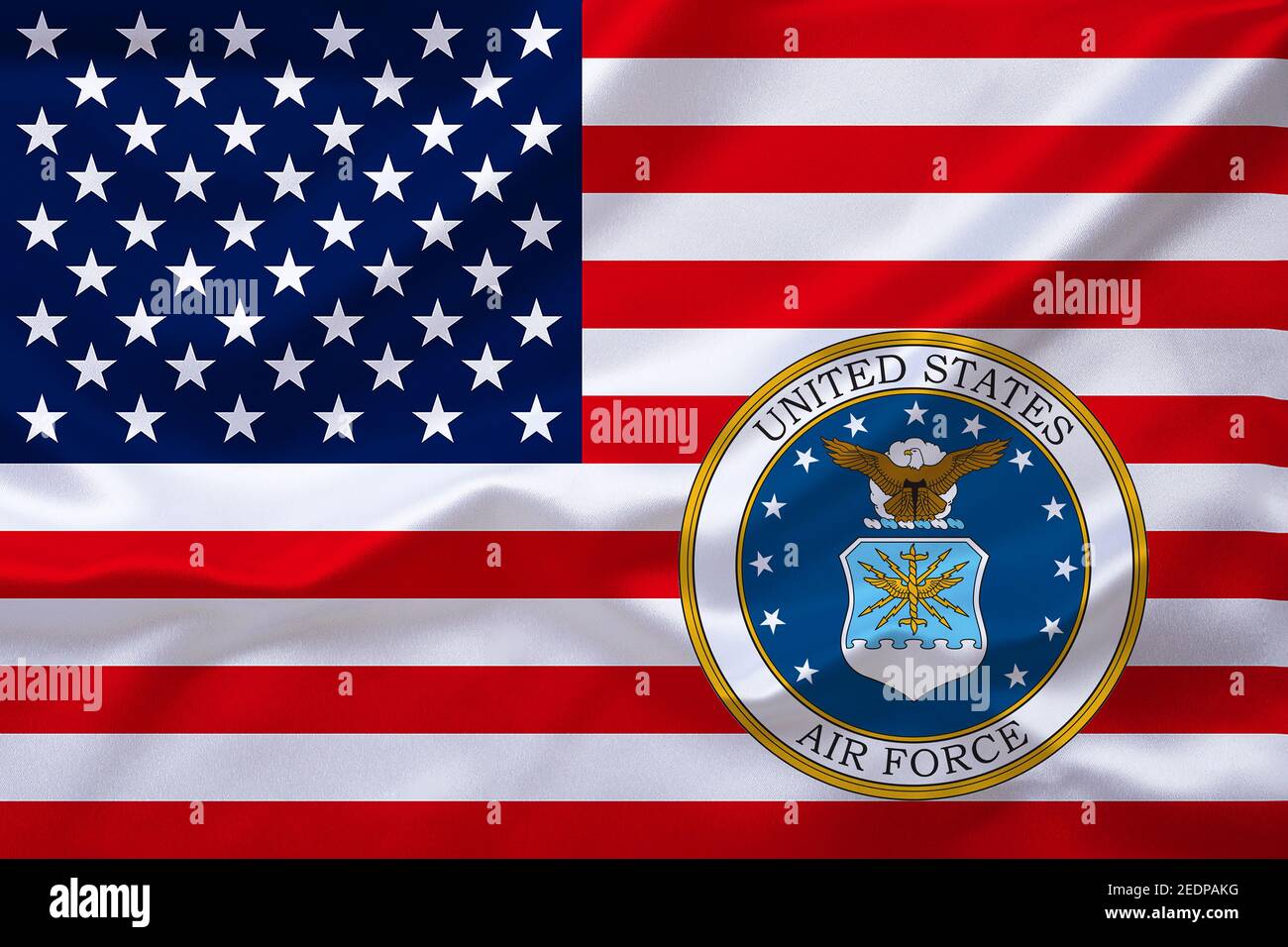 flag of the USA with the emblem of Air Force, USA Stock Photo - Alamy