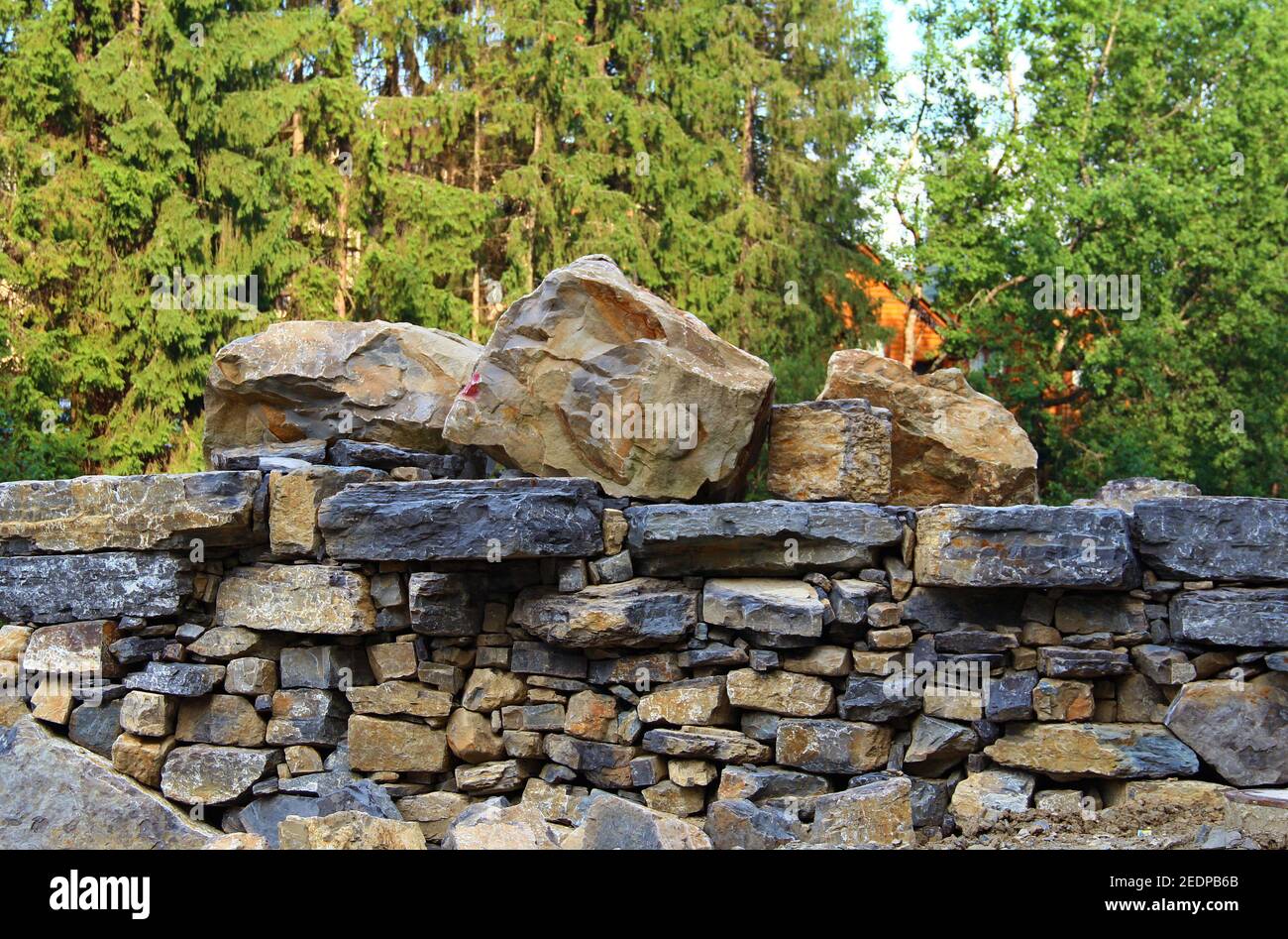 Nature Stones Ready For Building Construction Stock Photo - Alamy