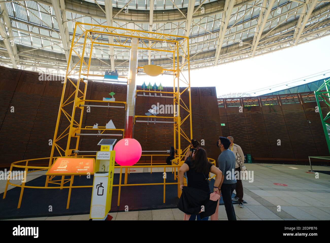 Dubai, UAE - 02.13.2021: Inside one of the halls of a sustainability ...