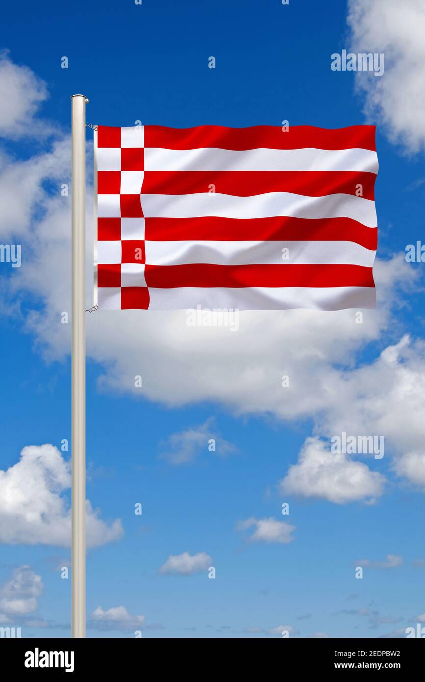 Flag of Bremen, Germany, Bremen Stock Photo - Alamy