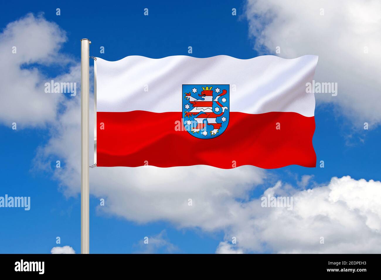 Flag of Thuringia, Germany, Thueringen Stock Photo - Alamy