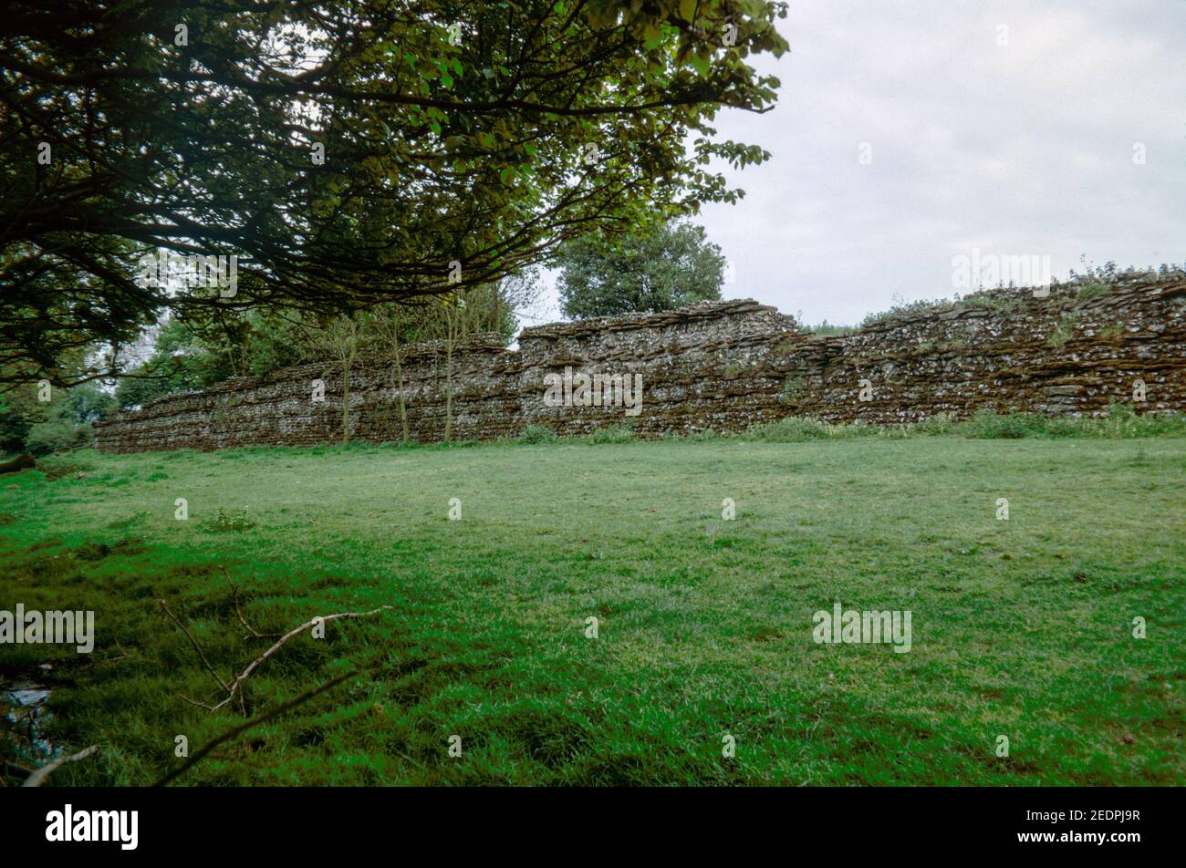 Ruins of walls of Roman town Calleva Atrebatum in Silchester, Hamphire ...