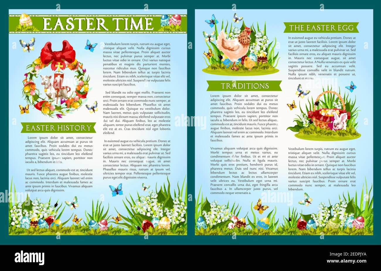 Easter Egg Hunt celebration, traditions and history brochure template ...