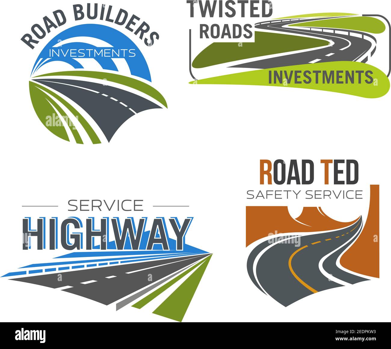 Highway pass through mountain Stock Vector Images - Alamy