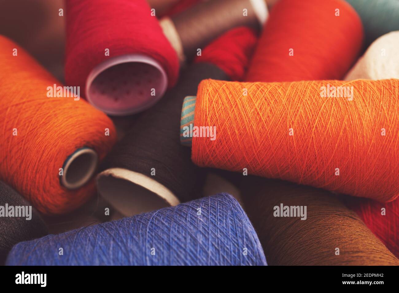 Composition of colorful vibrant wool threads Stock Photo - Alamy