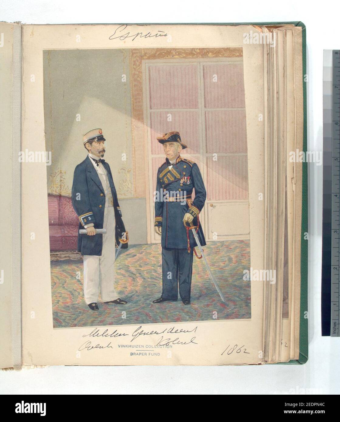 Spain military personnel. 1862 Stock Photo - Alamy