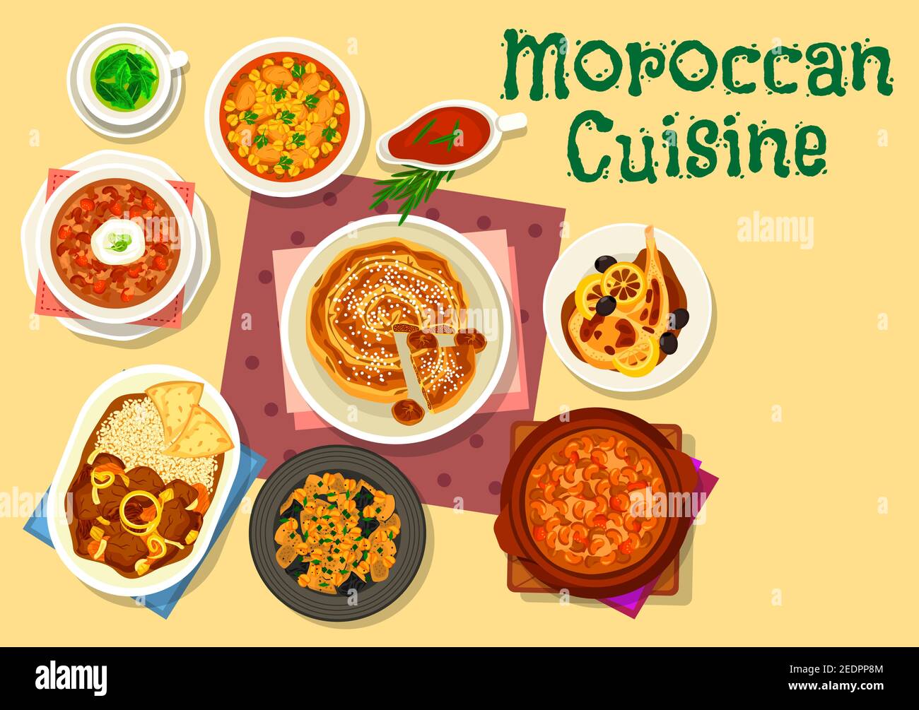 Meat couscous Stock Vector Images - Alamy
