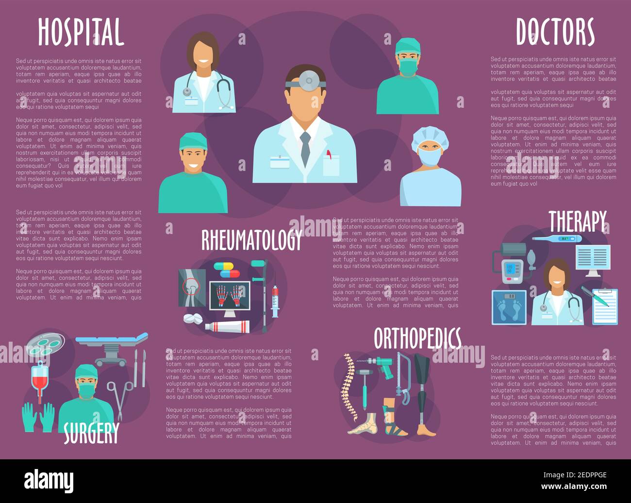 Doctor and nurse, healthcare or medical personnel brochure. Doctors of ...