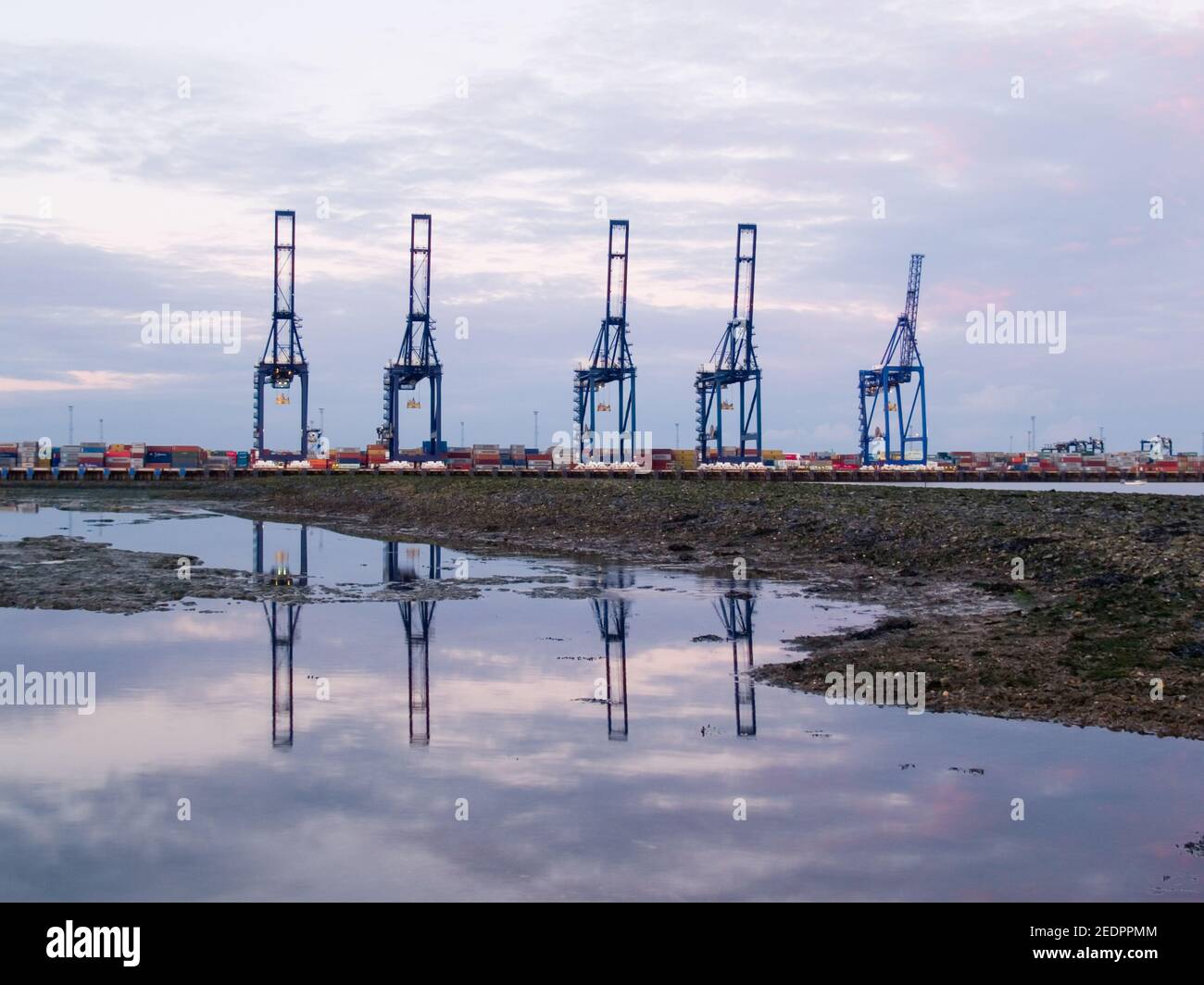 Stacked shipping containers felixstowe hi-res stock photography and ...