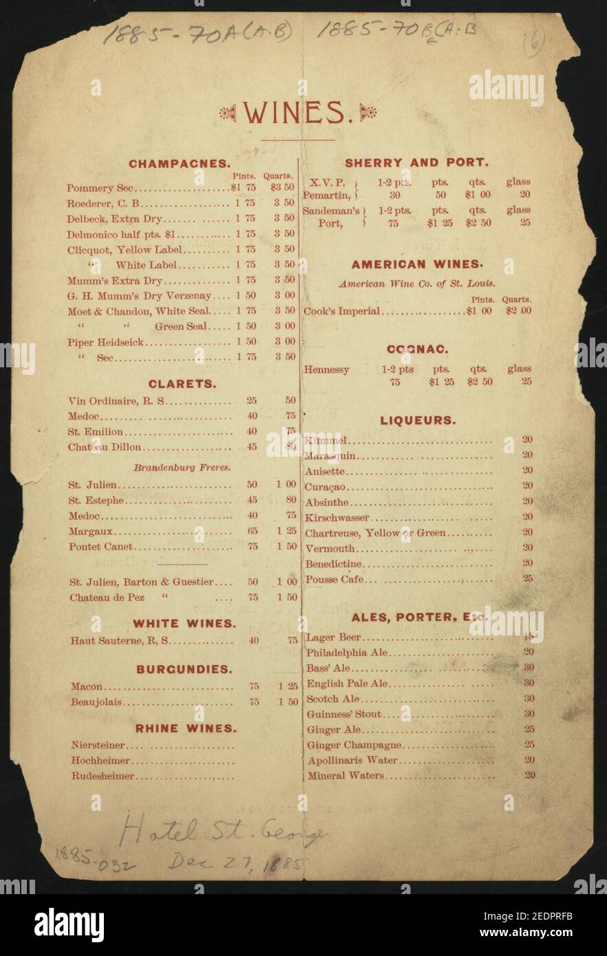 SUNDAY MENU (held by) HOTEL ST. GEORGE (at) ''(BROOKLYN, NY)'' (HOTEL ...