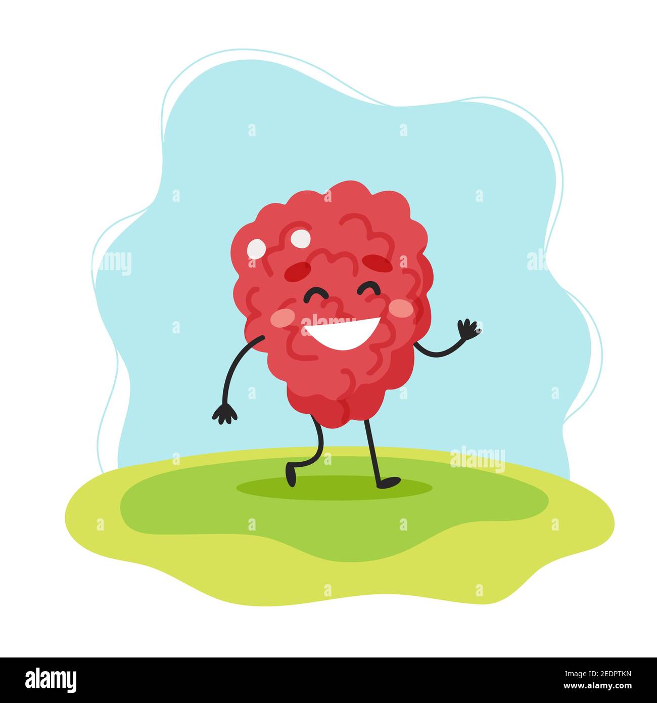 Raspberry cute character, illustration for kids in cartoon style Stock ...